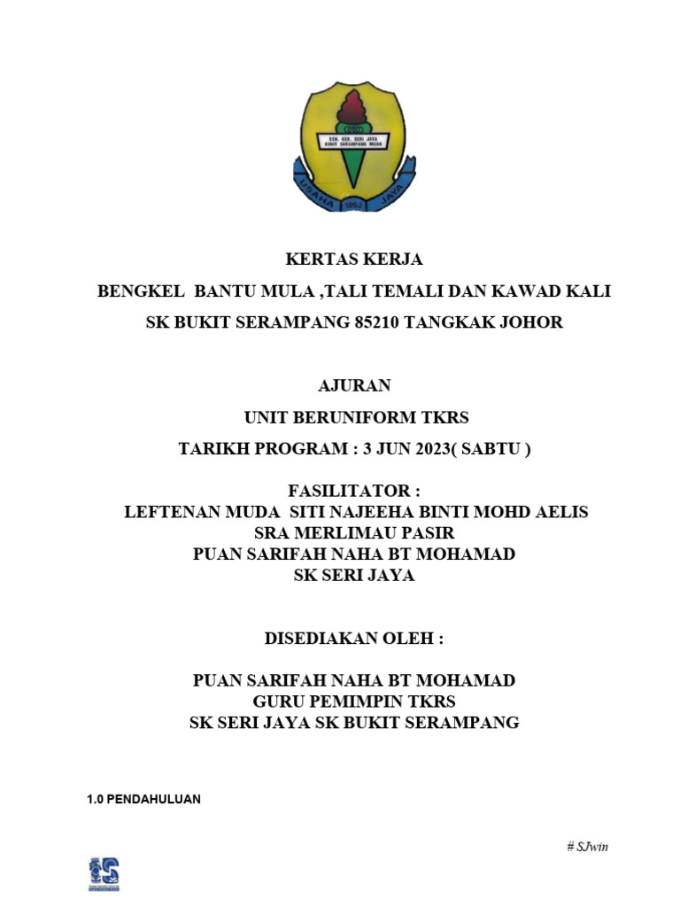 Kertas Kerja Tkrs 2023 | PDF