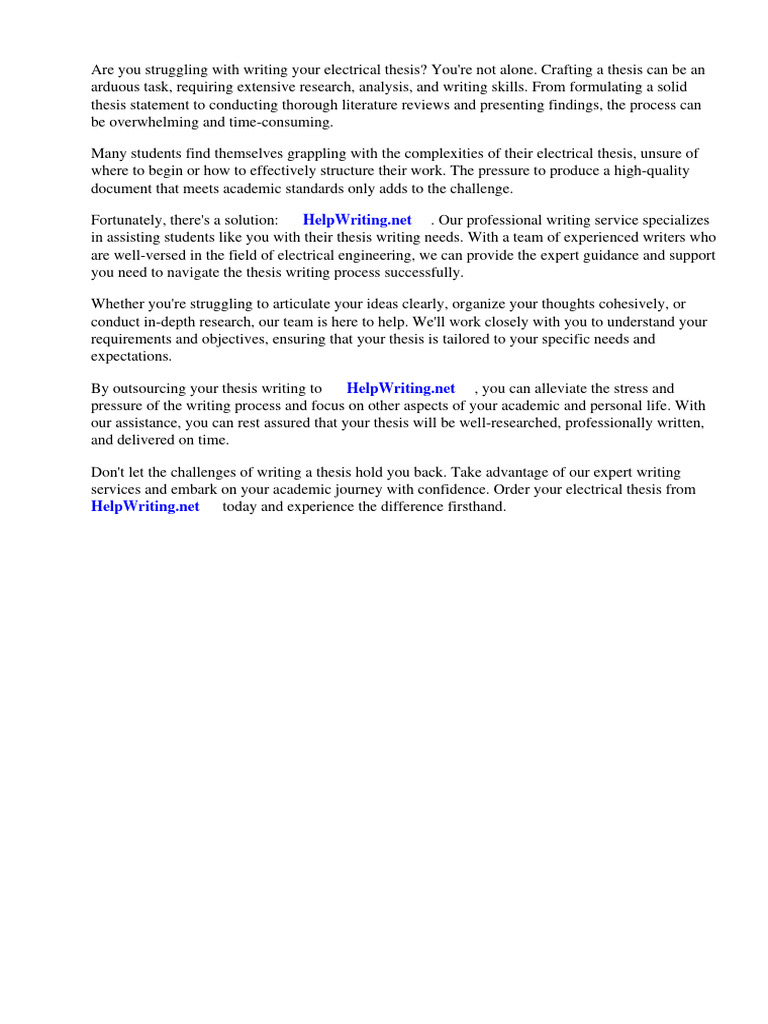 Electrical Thesis PDF | PDF | Thesis | Electrical Engineering