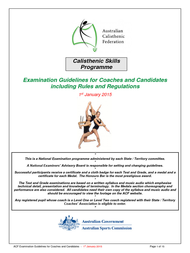 Examination Guidelines For Coaches and Candidates Including Rules and ...