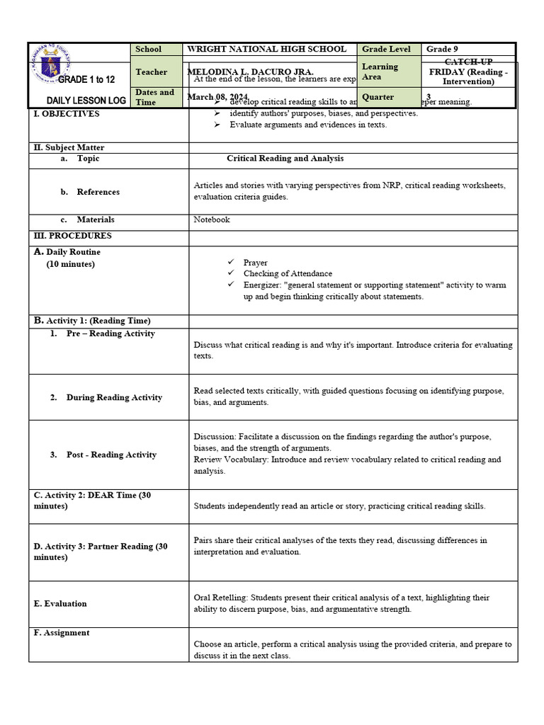 Critical Reading Skills for Students | PDF | Critical Thinking | Evaluation