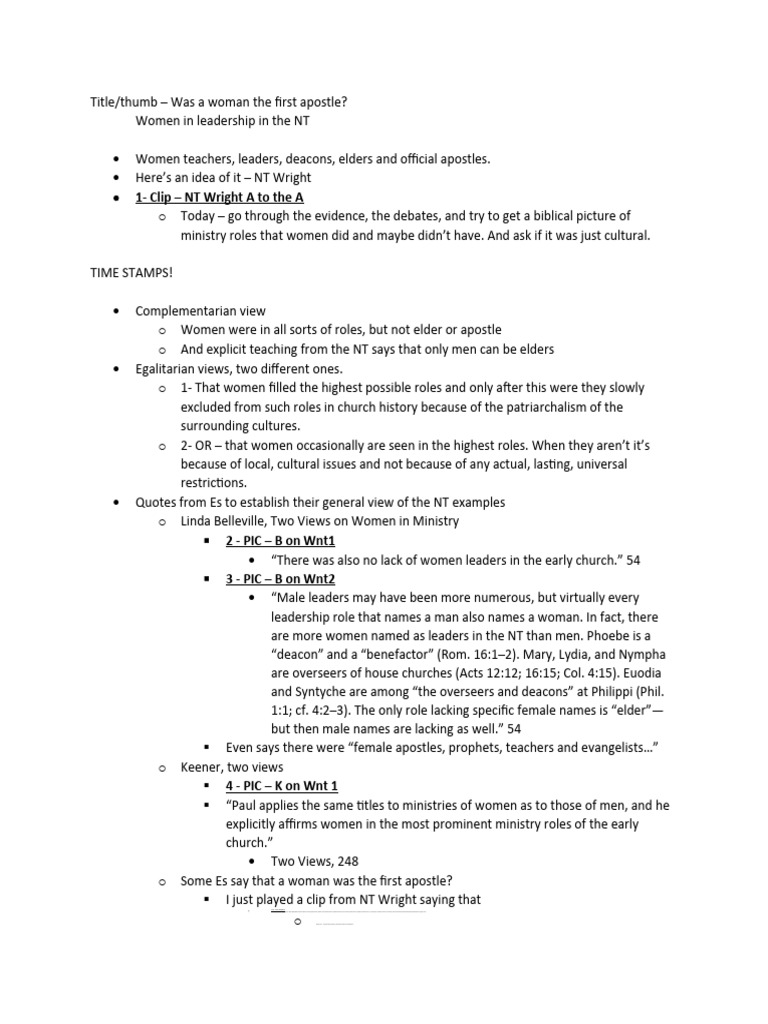 4 Women Leaders in The New Testament 1 3 | PDF | Epistle To Philemon ...