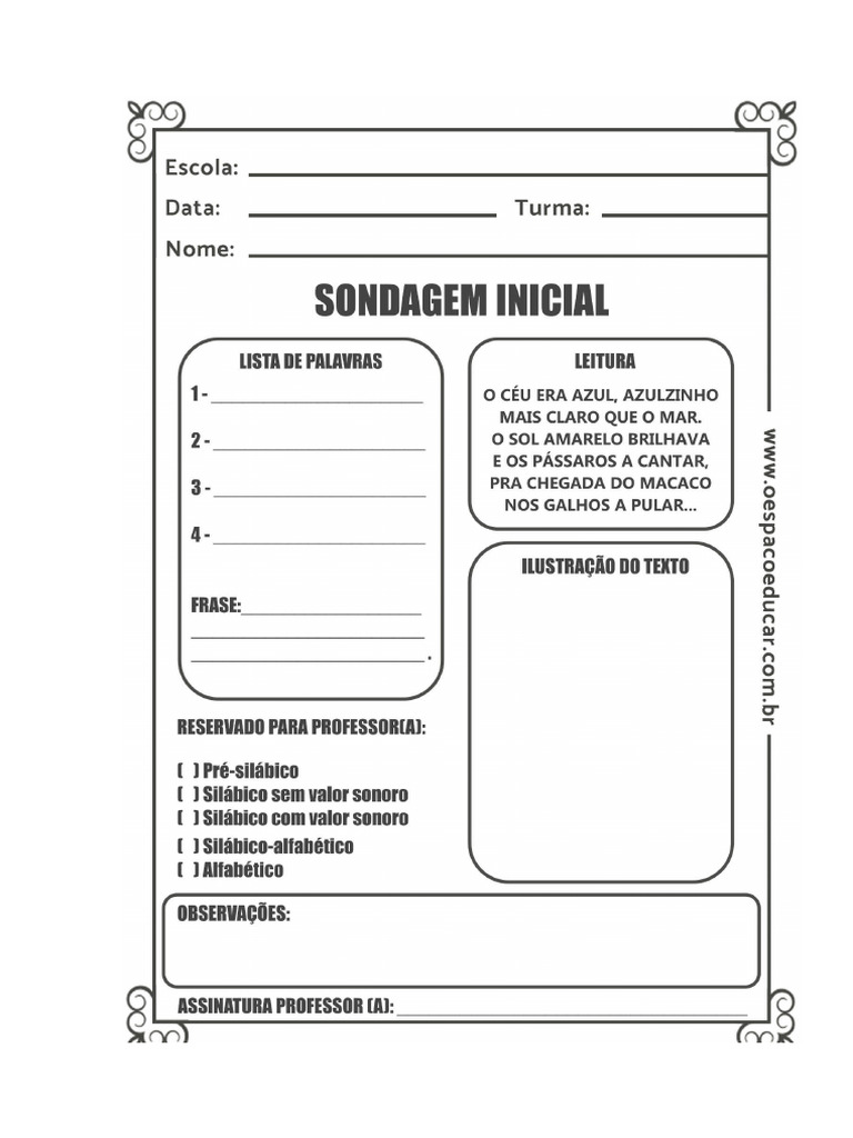 Atividade de Sondagem | PDF