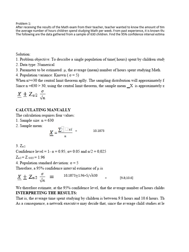 3.2 Estimating Population Mean | PDF | Confidence Interval | Sample Size Determination