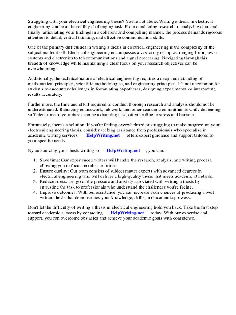 Thesis Electrical Engineering | PDF | Thesis | Engineering