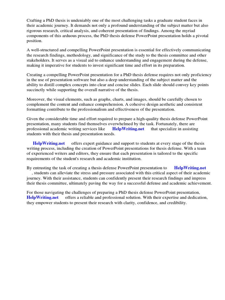 PHD Thesis Defense Powerpoint Presentation | PDF | Thesis | Microsoft ...