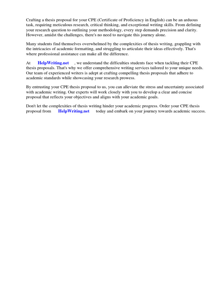 Cpe Thesis Proposal | PDF | Thesis | Doctor Of Philosophy