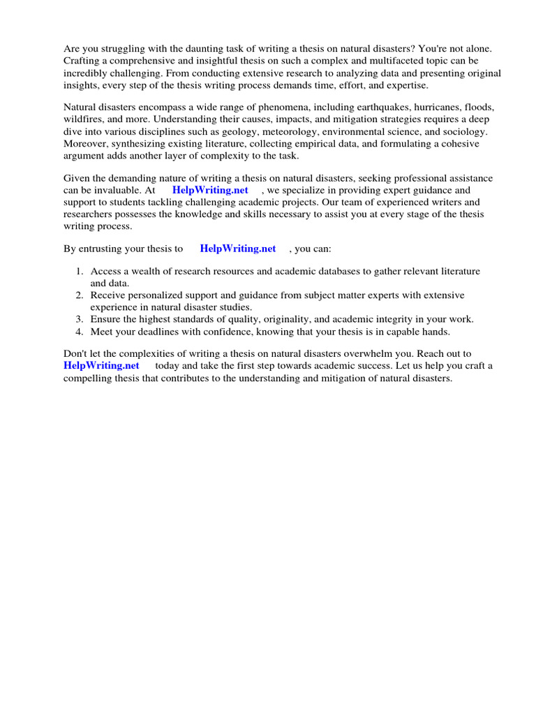 Natural Disaster Thesis Pdf Natural Disasters Volcano