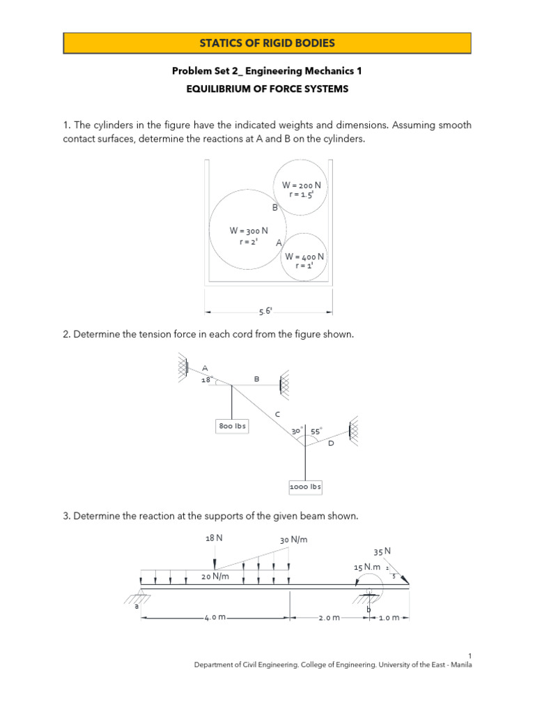 Assignment 2. Engineering Mechanics 1 | PDF | Truss | Physics