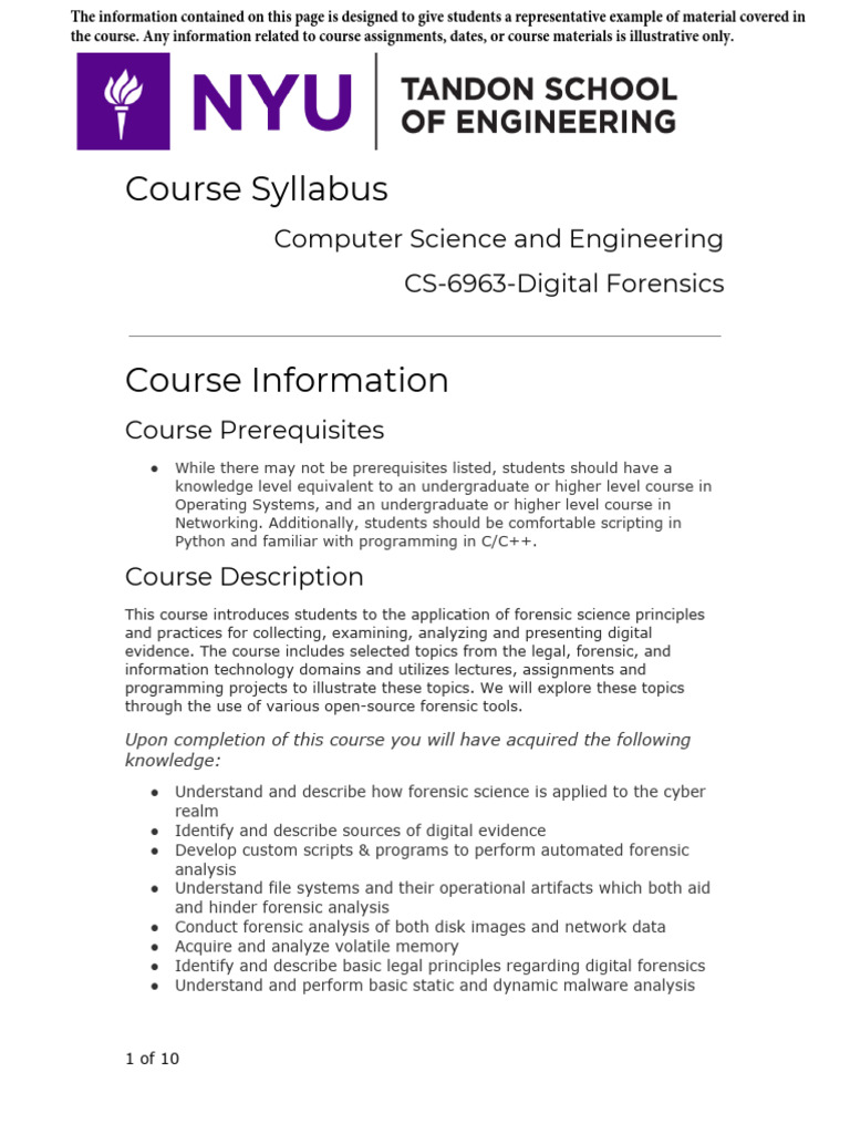 Digital Forensics Official Syllabus | PDF