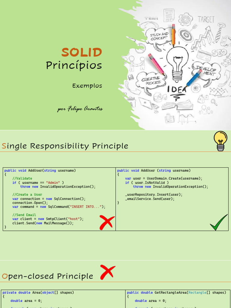Princípios SOLID Exemplos Simplificados | PDF Princípios SOLID Exemplos Simplificados | PDF