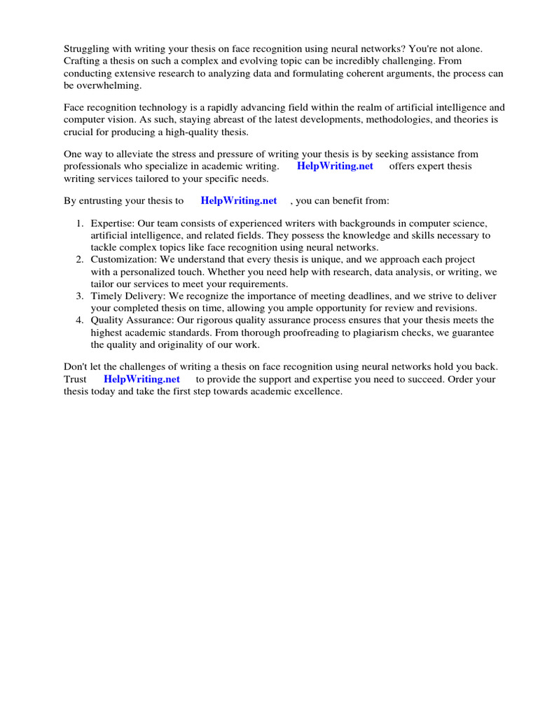 Thesis On Face Recognition Using Neural Network | PDF Thesis On Face Recognition Using Neural Network | PDF
