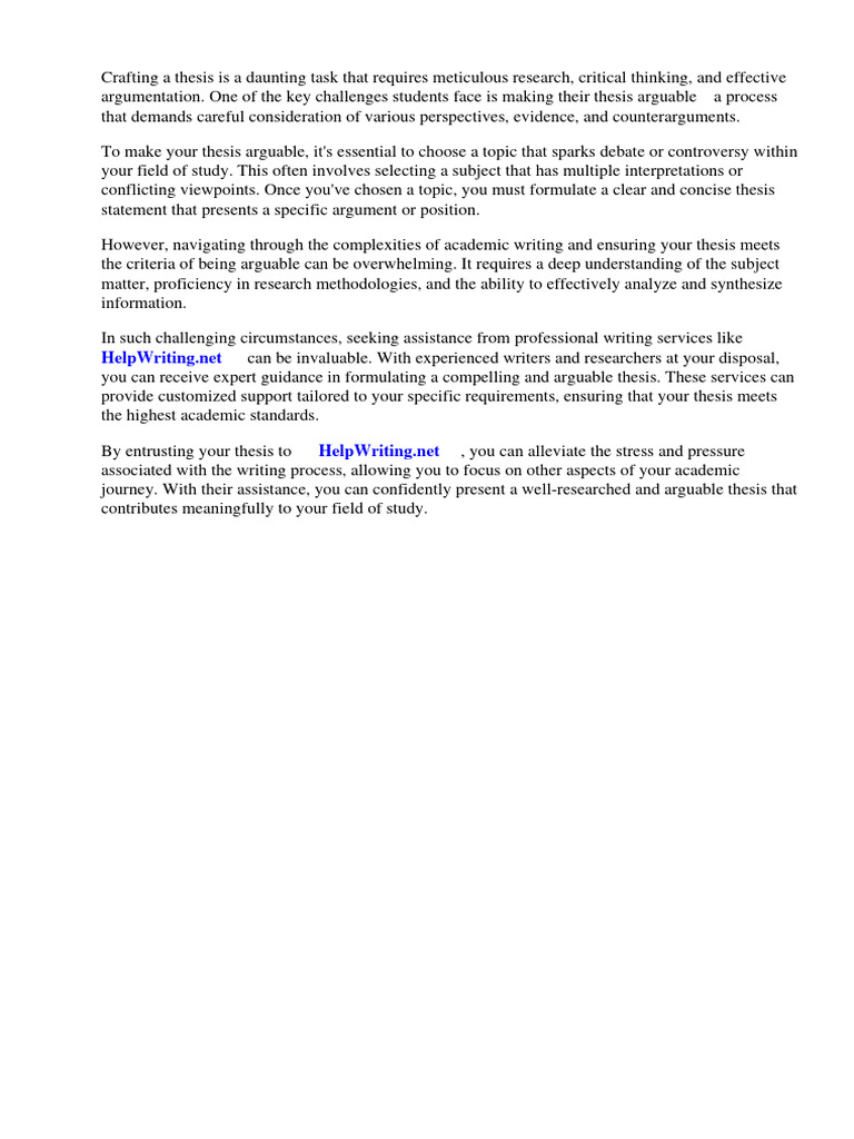 How to Write an Arguable Thesis Statement | PDF | Essays | Thesis