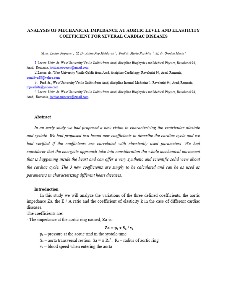 Articol 2 Pentru Publicare | PDF | Diastole | Ventricle (Heart)