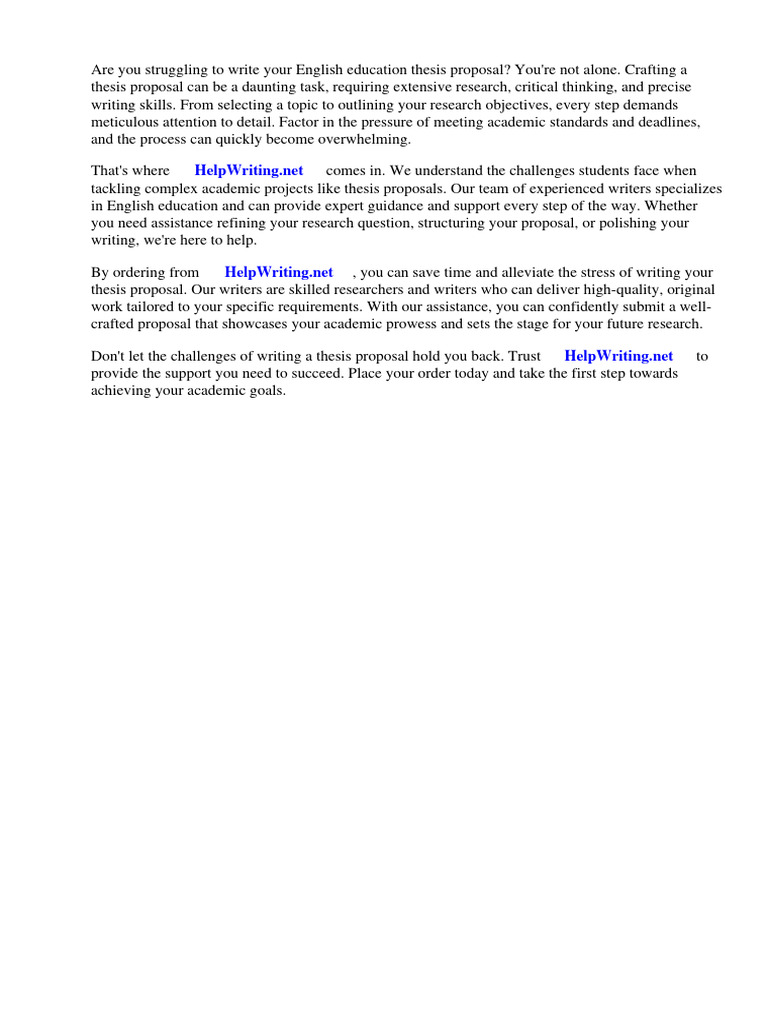 Example of English Education Thesis Proposal | PDF | Thesis | Methodology