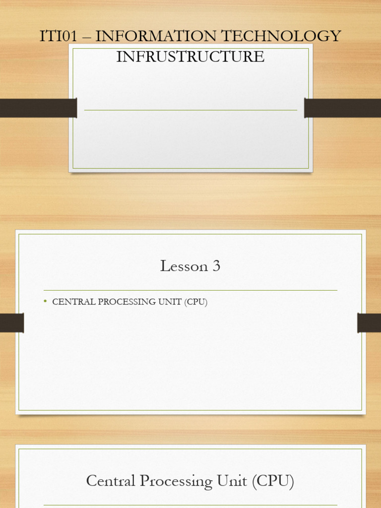Lesson 3 Central Processing Unit | PDF | Computer Data Storage | Random Access Memory