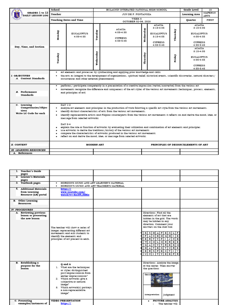 ARTS-Q1-W5 | PDF | Learning | Cognitive Science