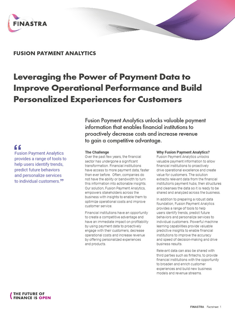 Brochure Fusion Payment Analytics Factsheet | PDF