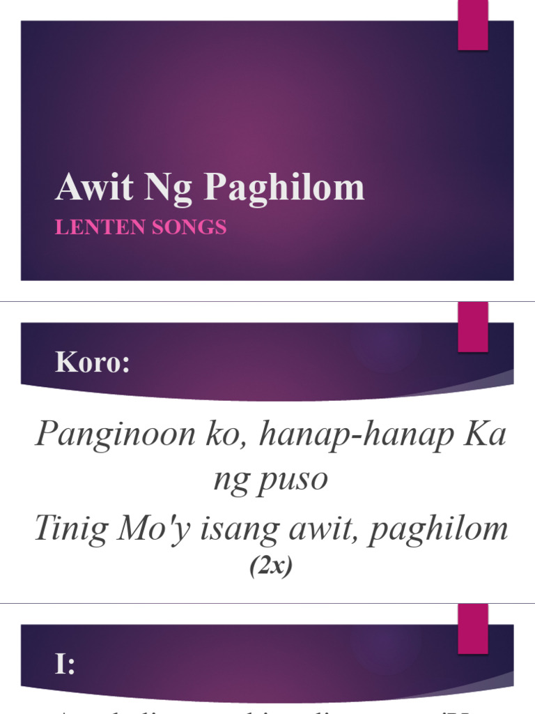 Awit NG Paghilom | PDF