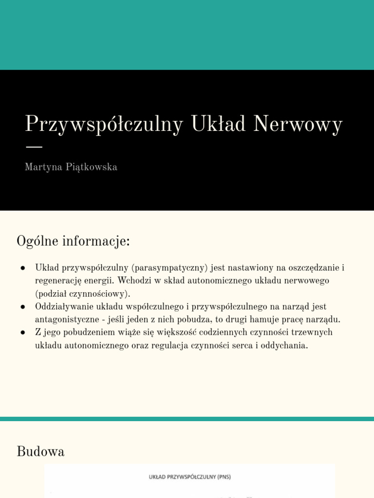Przywspółczulny Układ Nerwowy - AUN-2 | PDF