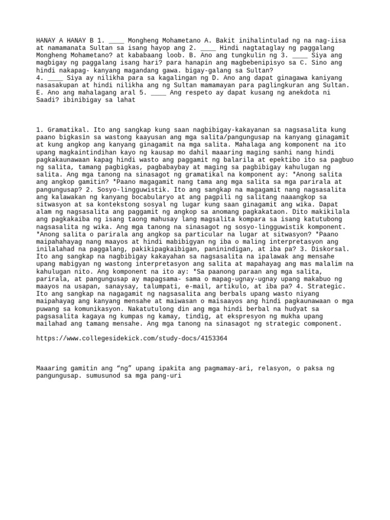 HANAY A HANAY B 1. - Mongheng Mo | PDF