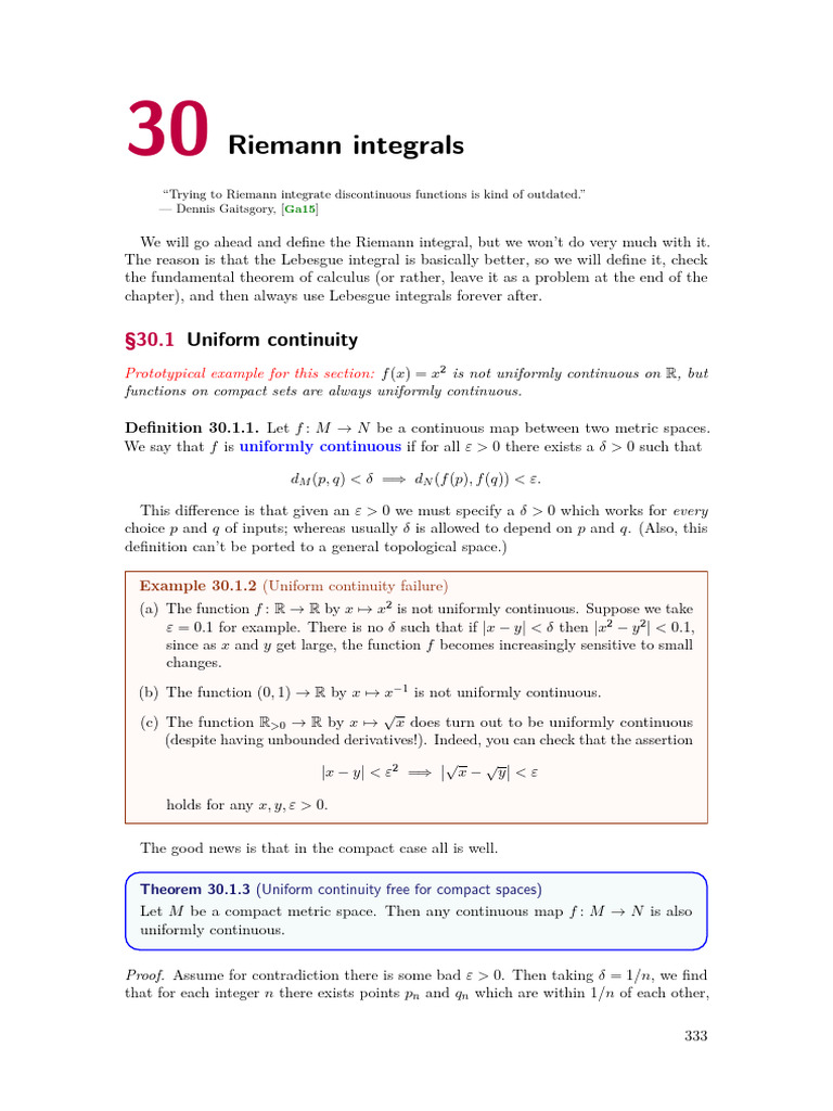 Riemann Integral | PDF | Continuous Function | Integral