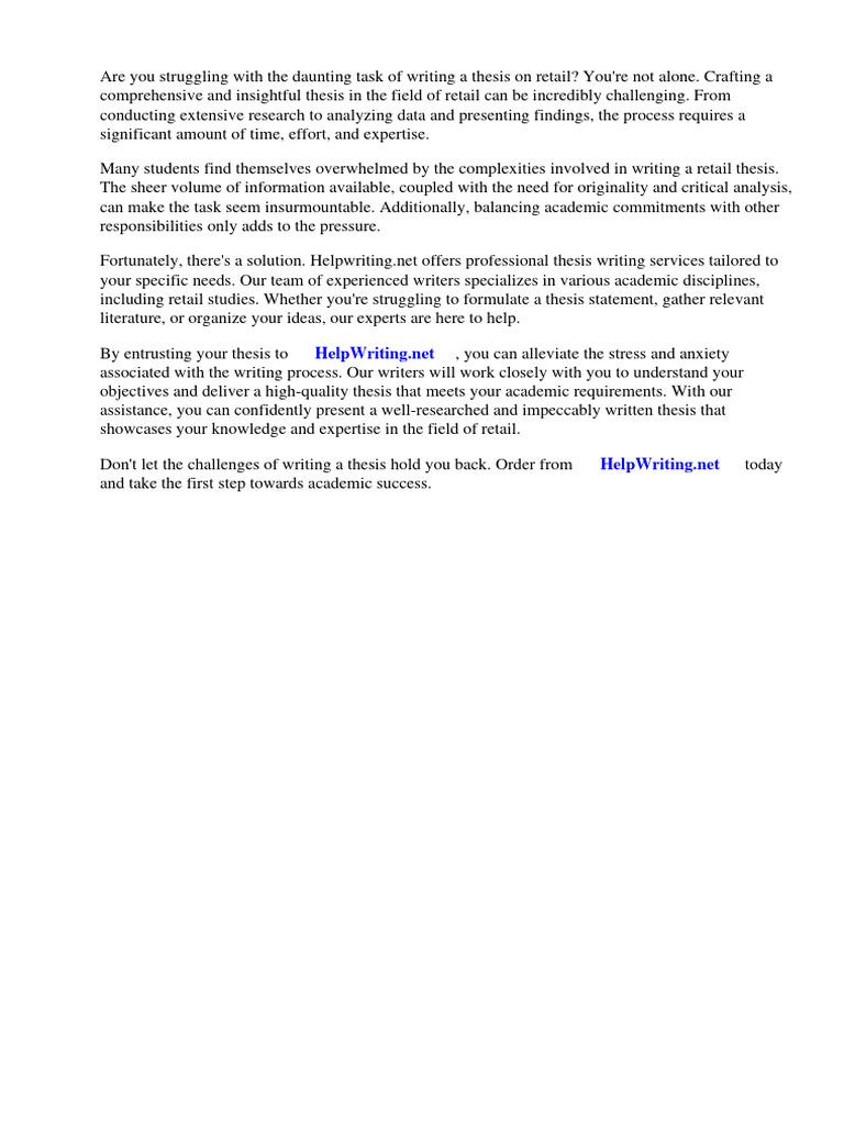 Retail Thesis PDF | PDF | Retail | Inventory