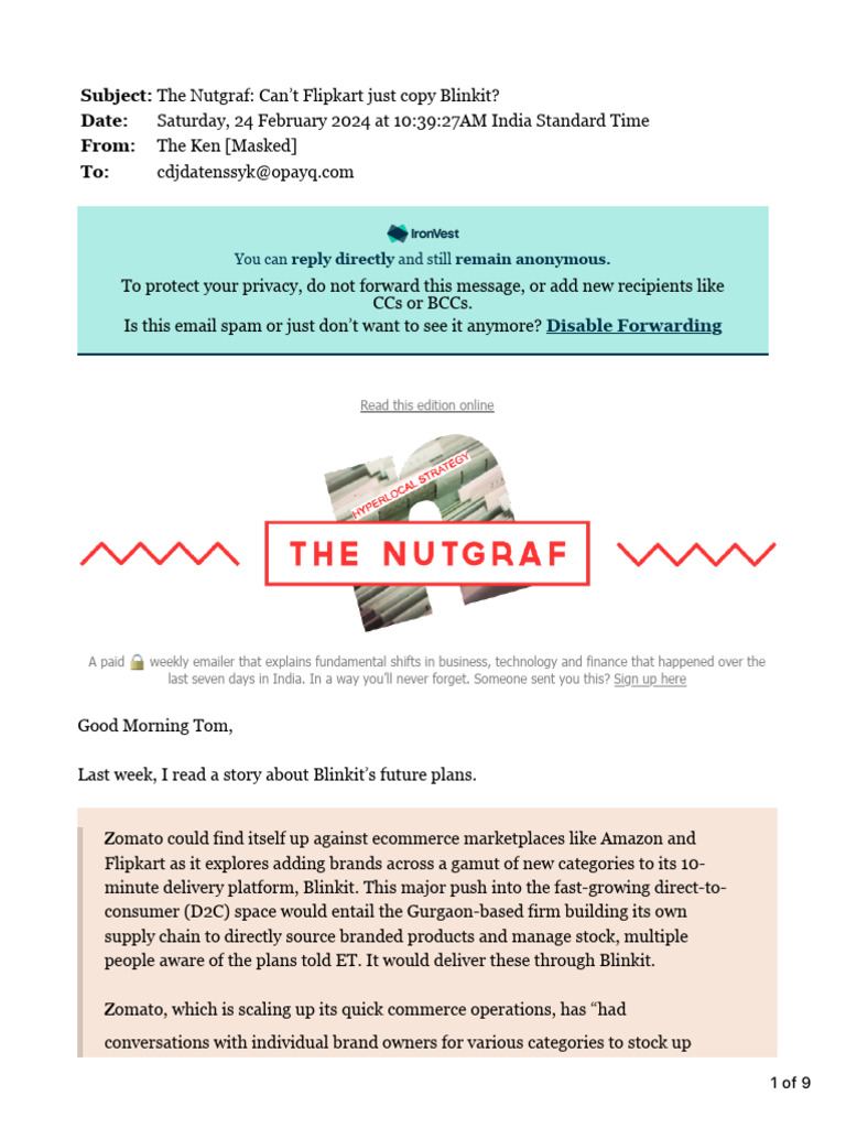The Nutgraf Can't Flipkart Just Copy Blinkit | PDF