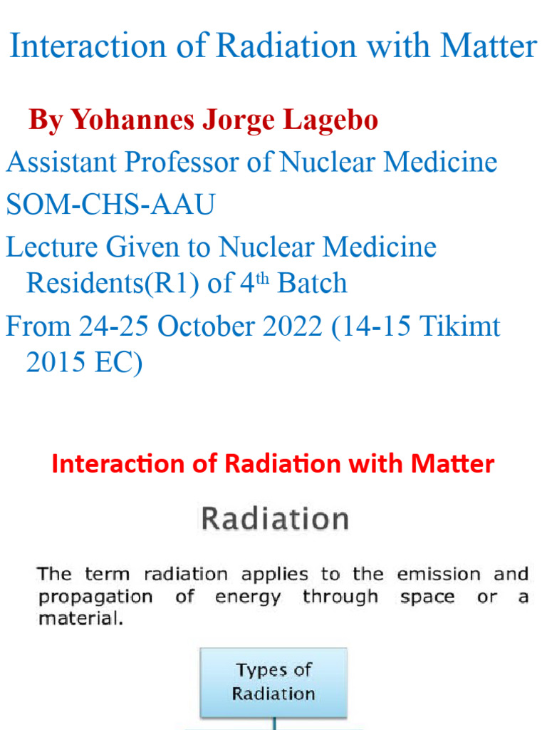 Radiation Interaction for CHS Batch R1 | PDF | Electromagnetic ...
