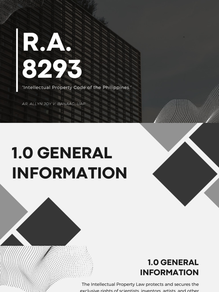 RA 8293 Intellectual Property Code | PDF | Copyright | Intellectual ...