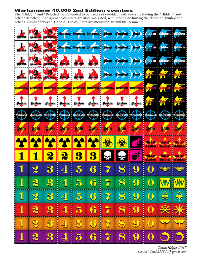 Warhammer 40k 2nd Edition Counters | PDF