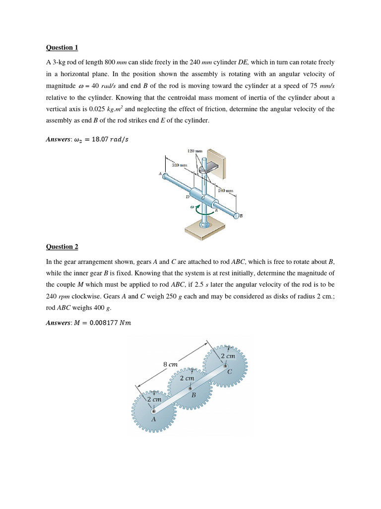 ME3112 - Impulse and Momentum - Tutorial | PDF