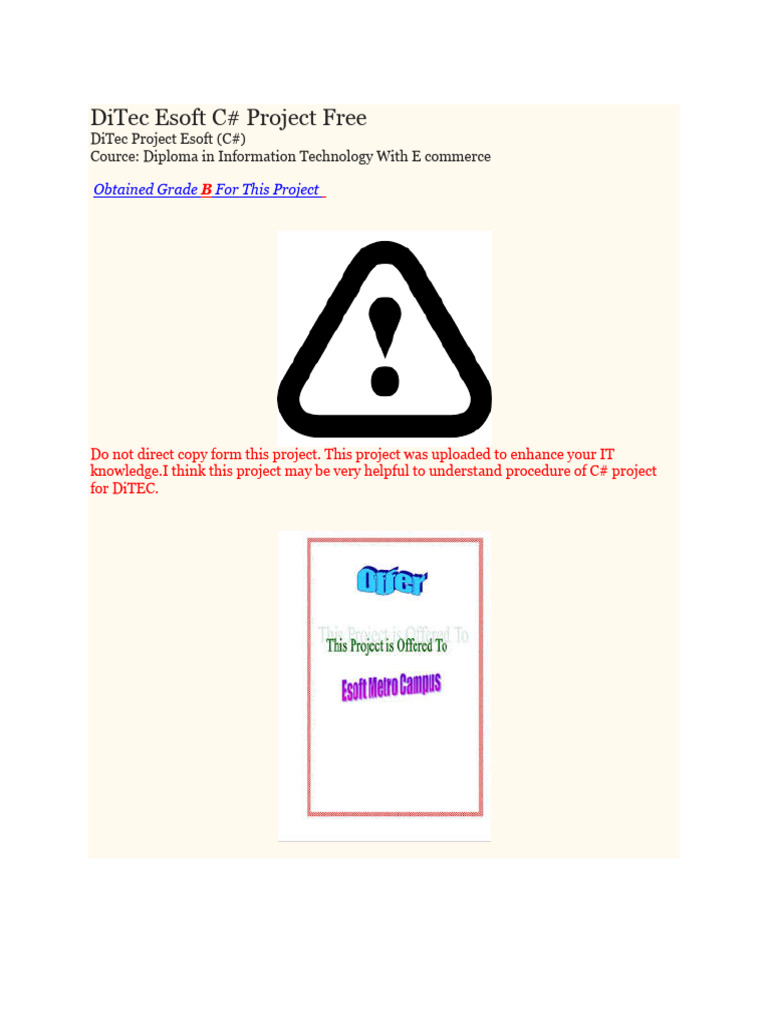 Dokumen - Tips Ditec Esoft C Project | PDF | Computing