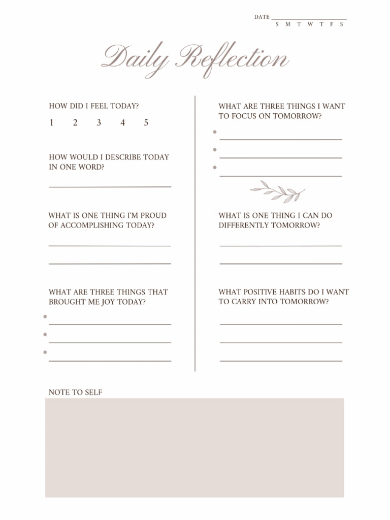 Growth Reflection Template | PDF