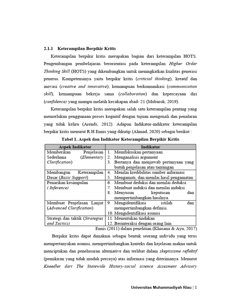 Kisi2 Literasi Numerasi Berfikir Kritis | PDF