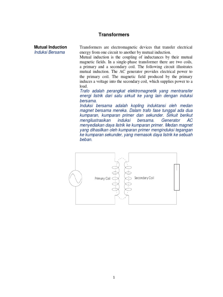 Basics of Electricity-Ch11-Transformers | PDF