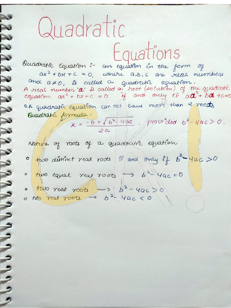 Quadratic Equations | PDF