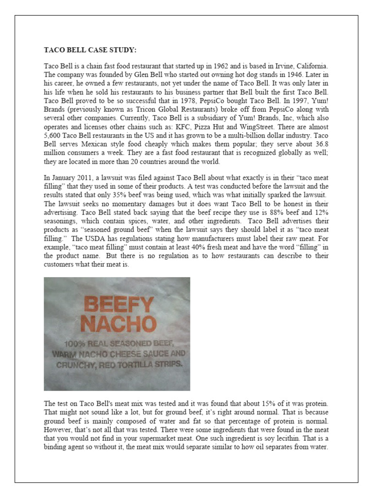 TACO BELL CASE STUDY | PDF