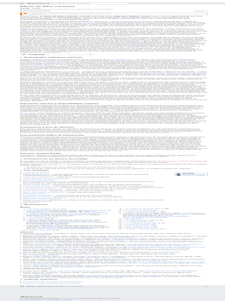 Efecto de Falso Consenso - Wikipedia | PDF | Pensamiento | Teoría