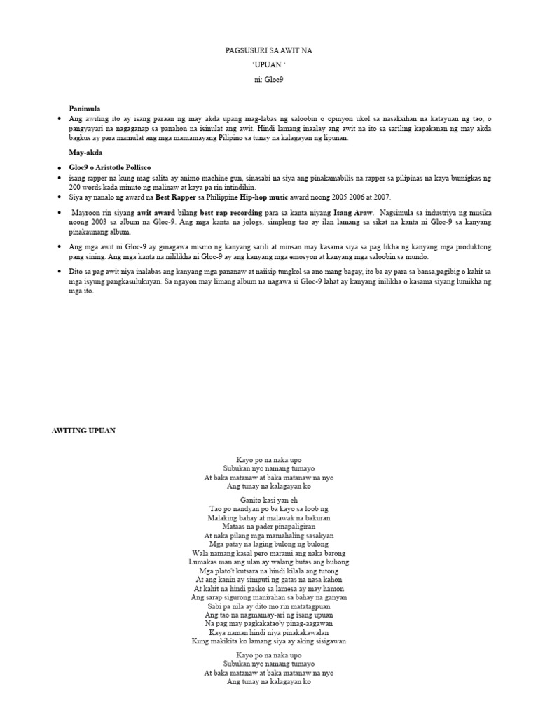 Suri Sa Awit Na Upuan | PDF