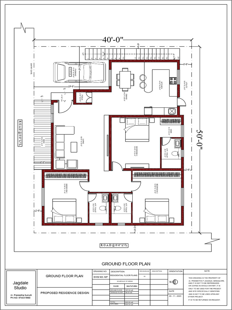Ground Floor + Terrace Floor Plan 40 X 50 | PDF