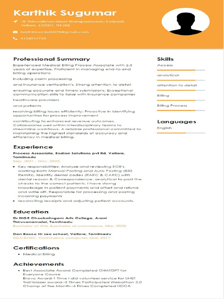 Karthik S Resume. | PDF