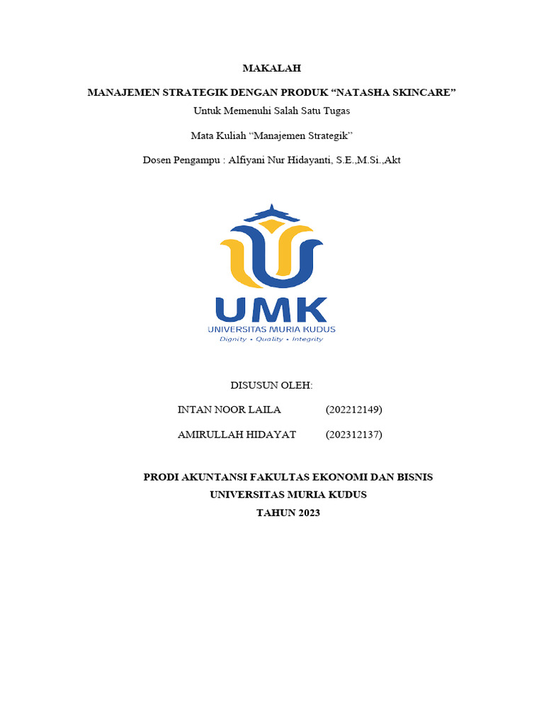 Makalah Manajemen Strategik | PDF | Bisnis