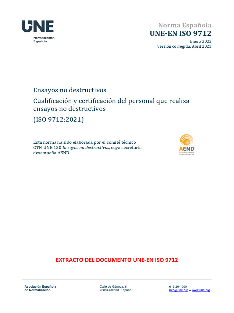 (Ex) Une-En Iso 9712 2023 | PDF