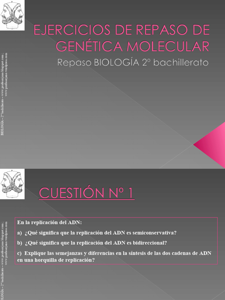preguntas-repaso-genetica-molecular-jano (1) | PDF | Replicación De Adn | Codigo genetico