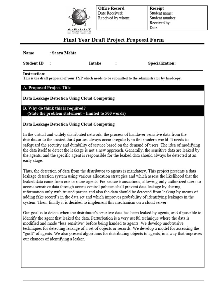 Data Leakage Detection in Cloud Computing | PDF