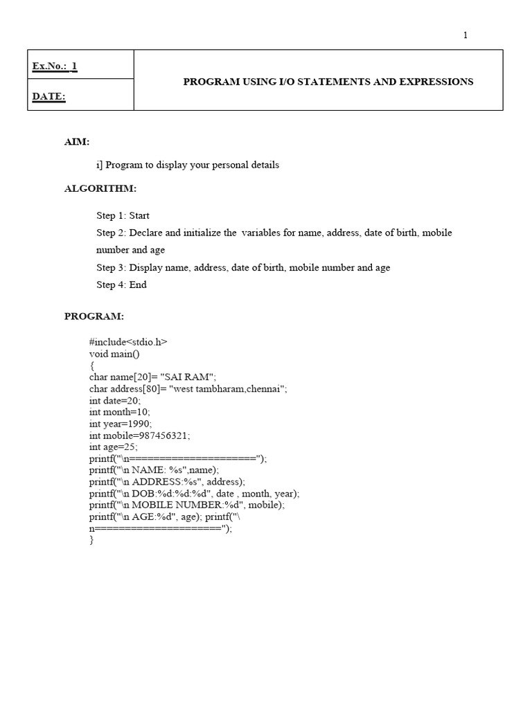Lab Manual | PDF | String (Computer Science) | Multiplication