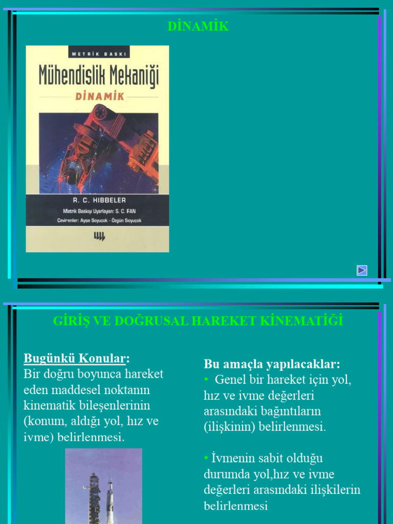 Ders9 - Gi̇ri̇ş Hareket Denklemleri | PDF