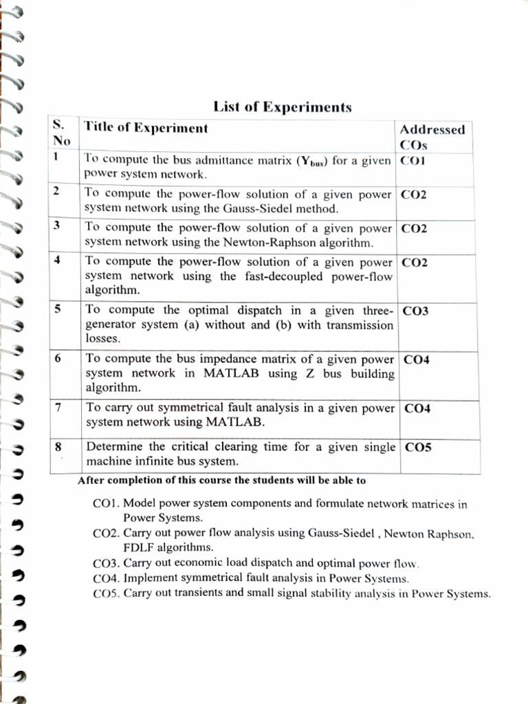Power System Analysis Exp 1-4 | PDF