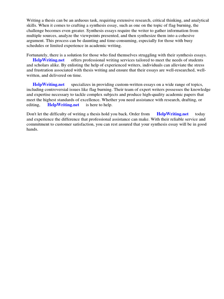 Synthesis Essay Flag Burning | PDF | First Amendment To The United ...