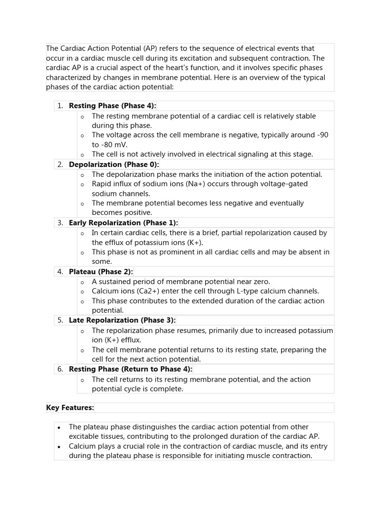 The Cardiac Action Potential | PDF | Membrane Potential | Action Potential